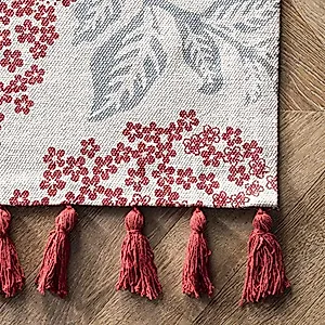 nuLOOM Thomas Paul Printed Flatweave Cotton Fabled Whale Runner Rug, 2' 6" x 6', Multi