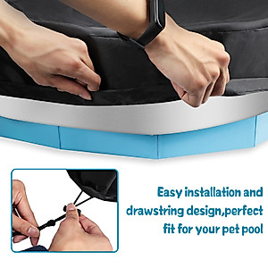 Rypet Dog Foldable Round Pool Pet Collapsible Swimming, Kiddie pool cover Portable Pool Accessories for Dog Bathing Tub