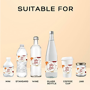 Andaz Press Fallin' in Love Autumn Fall Leaves Wedding, Water Bottle Labels, 20-Pack Fall Water Bottle Labels Wedding Water Bottle Labels Fall in Love Baby Shower Fall in Love Bridal Shower Favors