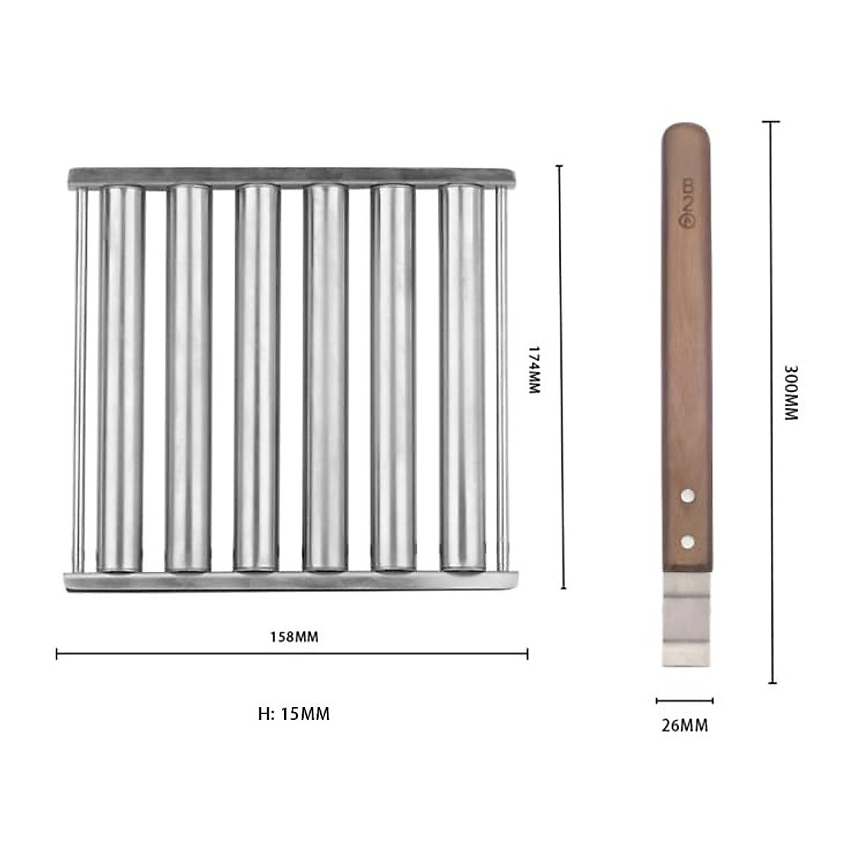Hot Dog Roller,Dismantle The Hot Dog Rack, Sausage Grill, Wooden Handle, Stainless Steel BBQ Hot Dog Rack, Stainless Steel Hot Dog Rack