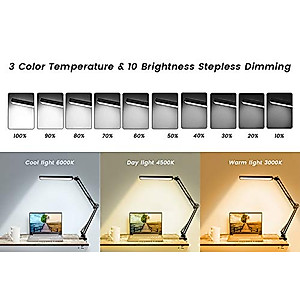 weishan Manicure Table Light, Nail Lamp with Clamp, 10W LED, Swing Arm - lampara para hacer uñas de mesa