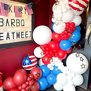 Red White and Blue Balloons, 50pcs 12 Inch Red Blue Latex Balloons Red White Blue Party Balloons for 4th of July Independence Day Patriotic Nautical Baseball Graduation Birthday Decoration