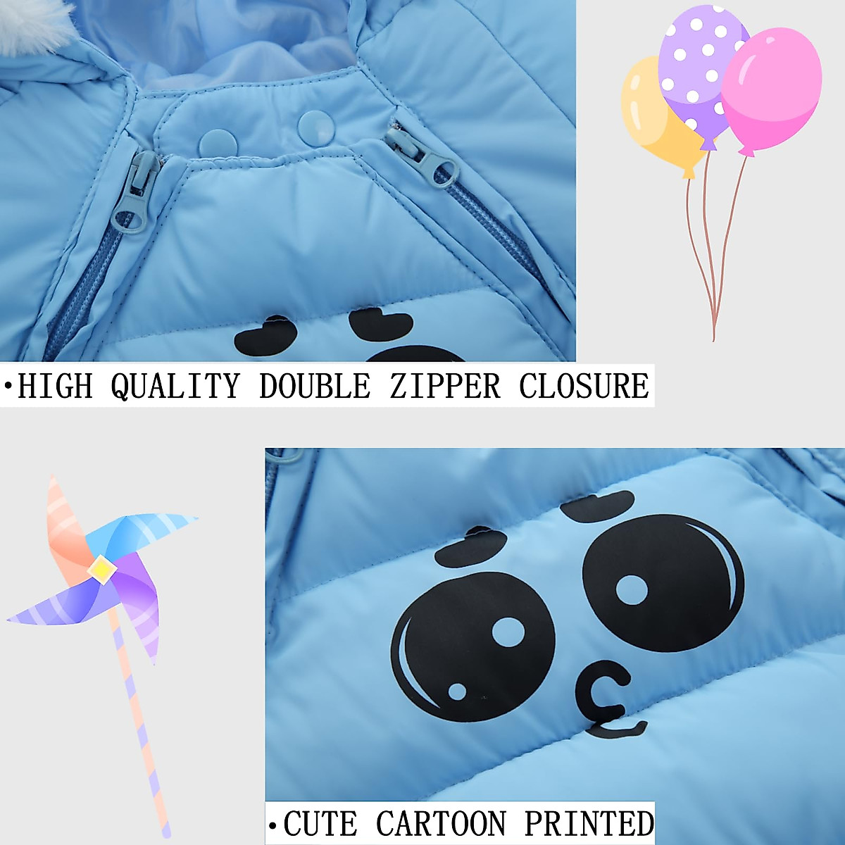 Ohrwurm Baby Boy Winter Fur Hood Snowsuit Coat Toddler Girl Autumn Jumpsuit Kid Clothes for 6-12 Months Blue