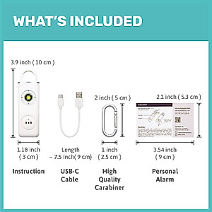 Elos Personal Alarm Keychain for Women & for Seniors Pull pin, LED Light, 130db Siren - Safealarm with Loud Protector, Hand held Safety Alarms, Pocket Alarm Protection for Emergency (Smoky Black)