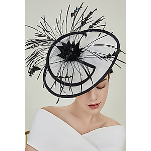 BABEYOND Fascinator Hat Feather Fascinators Hair Clip Kentucky Tea Party Derby Hat Fascinator for Bridal Wedding Party
