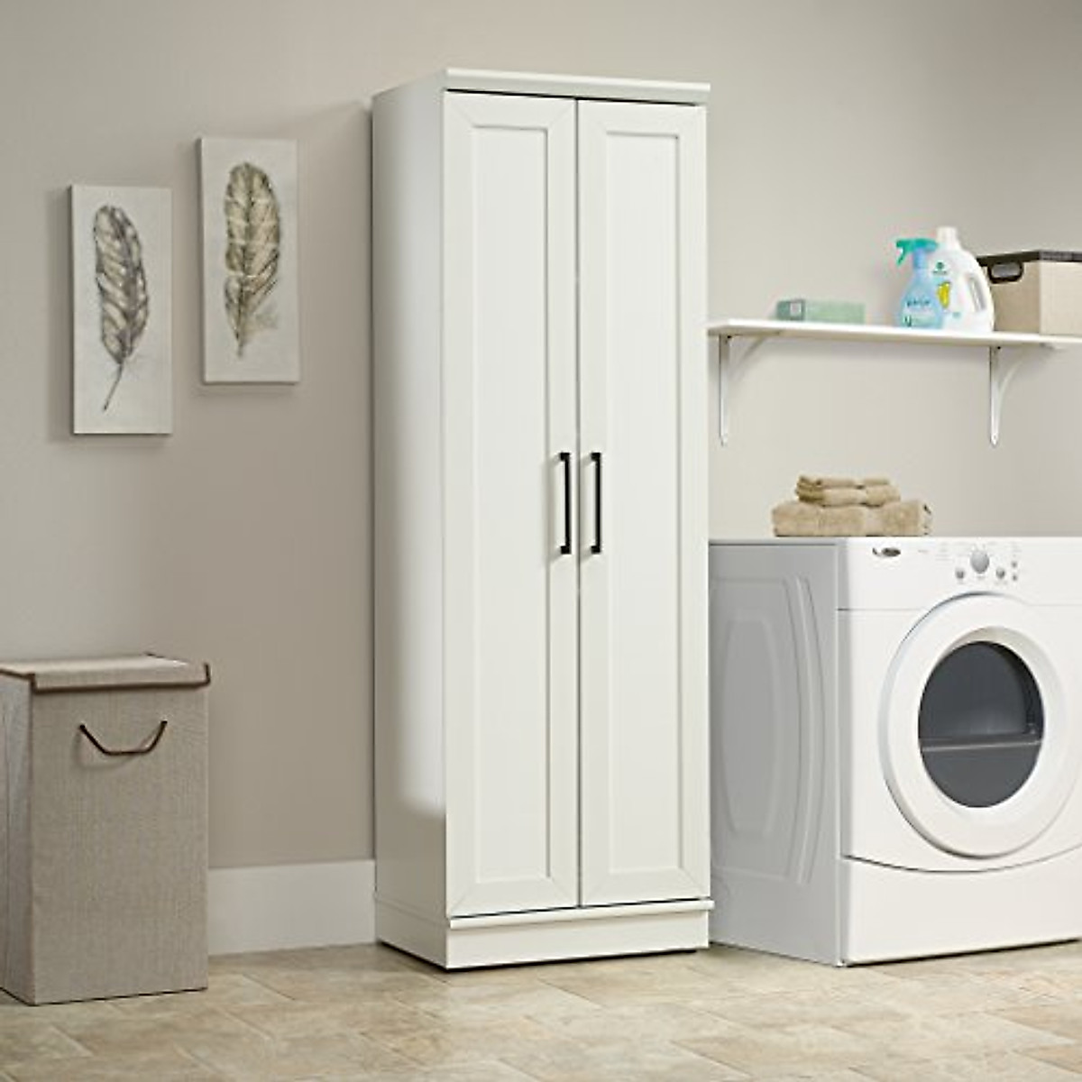 Sauder HomePlus Storage Cabinet, Soft White finish