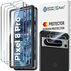 AACL Pixel 8 Pro Screen Protector Tempered Glass with Camera Lens Protector for Google Pixel 8 Pro Screen Protector，6.7 Inch [Fingerprint Unlock][Anti-Scratch] [9H] [3 +2 Pack ]
