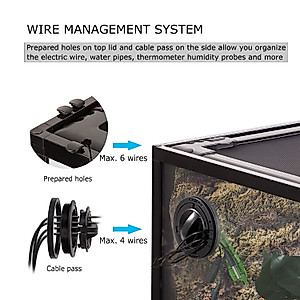 WACOOL Tempered Glass 40 Gallon Reptile Tank, Front Opening Reptile Terrarium 30" x 18" x 18" for Reptile Pets Bearded Dragon Gecko Lizard, Top Screen Ventilation & Anti Escape Lid