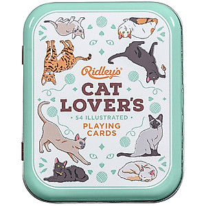 Ridley’s Cat Lover’s Deck of Index Playing Cards – 54 Beautifully Hand-Illustrated Cat Playing Cards – Includes a Durable Storage Tin for Easy Travel – Makes a Unique Gift Idea