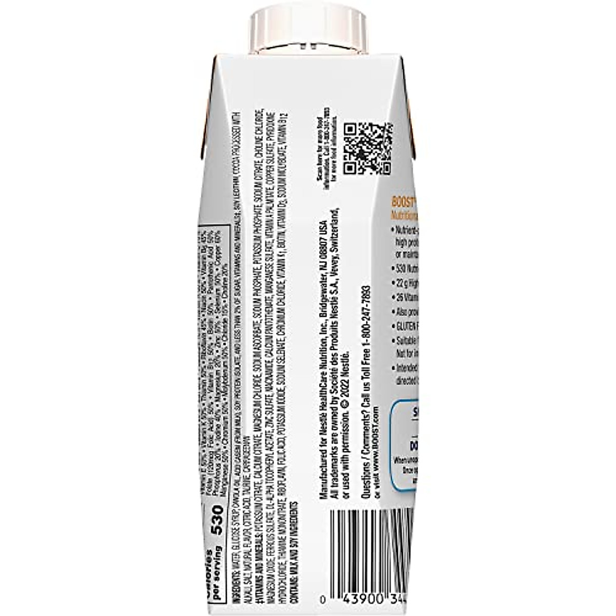 Boost Very High Calorie Nutritional Drink Chocolate Made with Natural Chocolate Flavor & No Artificial Flavors, Colors & Sweeteners, 8 FL OZ (Pack of 12)