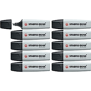 STABILO Highlighter BOSS ORIGINAL Pastel Box of 10 Dusty Grey