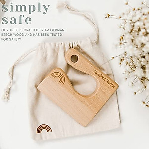 Resilient Roots Kids Knife I Toddler Knife for Chopping I Rainbow Themed Kids Knifes for Real Cooking I Toddler Knives with Canvas Bag I 3.5" x 4" I Montessori Knife for 3 Year Old +