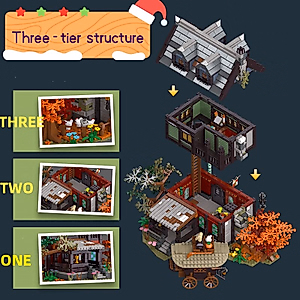 LOVEBRICK 2710 PCS a Frame Cabin Medieval inn Architecture Castle Building Blocks Set Model kit Toy MOC DIY Creative Kid Adult Collection Toy