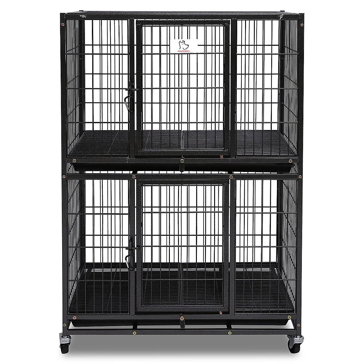 Homey Pet New 2 Levels 31" Crate with Durable Plastic Black Tray and Caster (Cage)