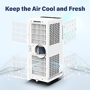 AirChoice Portable Air Conditioner, 12000 BTU Air Conditioner Portable for Room Up to 550 Sq.Ft, 3-in-1 with Dehumidifier and Fan Mode, 24H Timer, Remote Control, Quiet Portable AC Unit, Window Kit