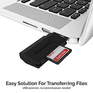 Sabrent SuperSpeed 2-Slot USB 3.0 Flash Memory Card Reader + USB External Stereo Sound Adapter for Windows and Mac.
