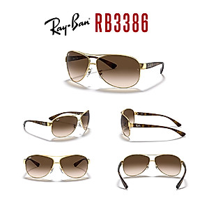 Ray-Ban RB3386 001/13 63M Arista/Brown Gradient Sunglasses For Men For Women