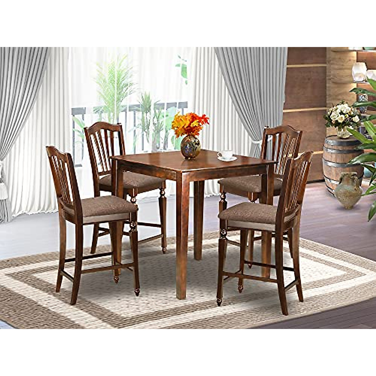 East West Furniture VNCH5-MAH-C Dining Set