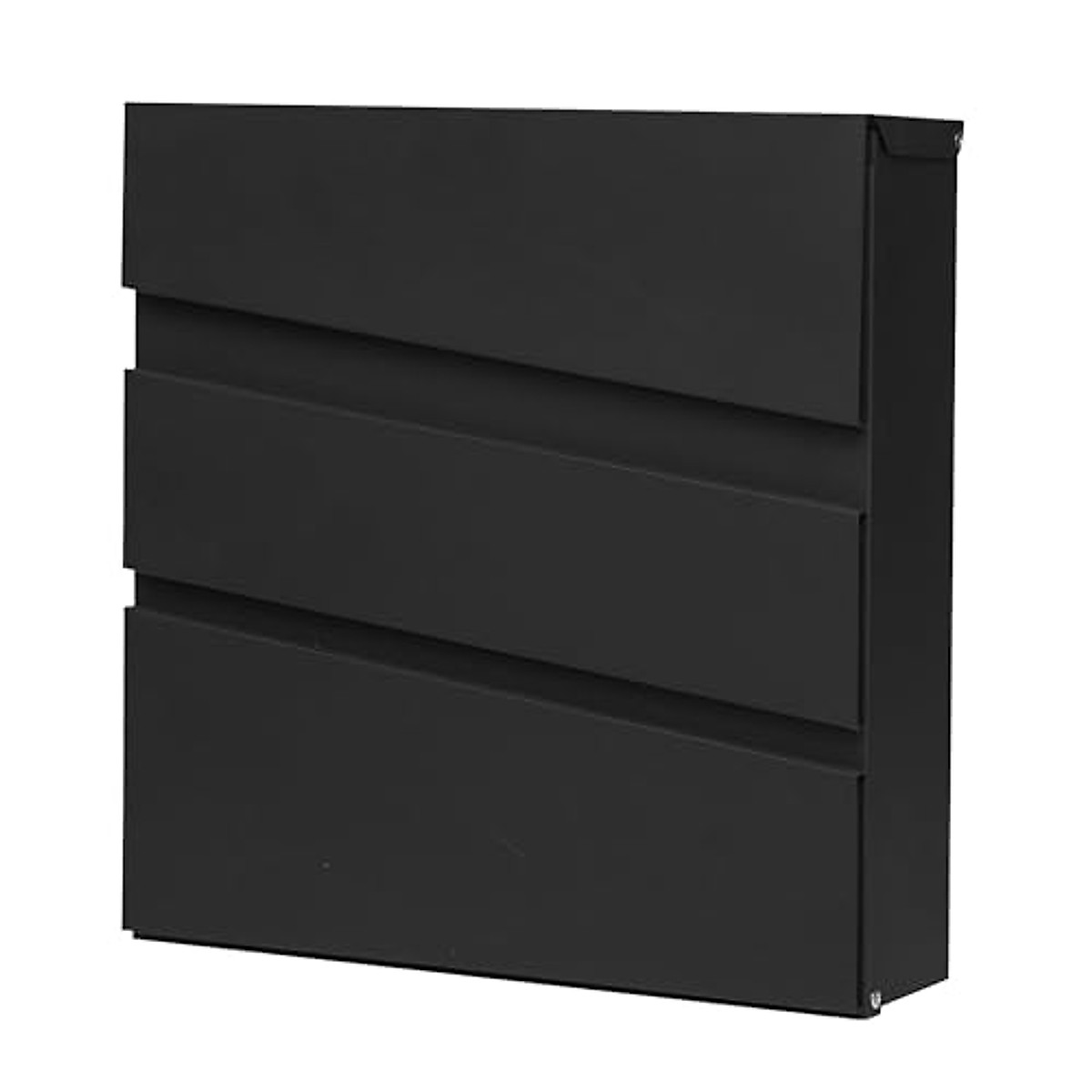 xhlokk Wall Mount Mailboxes, Modern Locking Wall Mailbox for Outside, Galvanized Steel and Aluminum Metal Mail Boxes for House with Key Lock Large Capacity, Matte Black