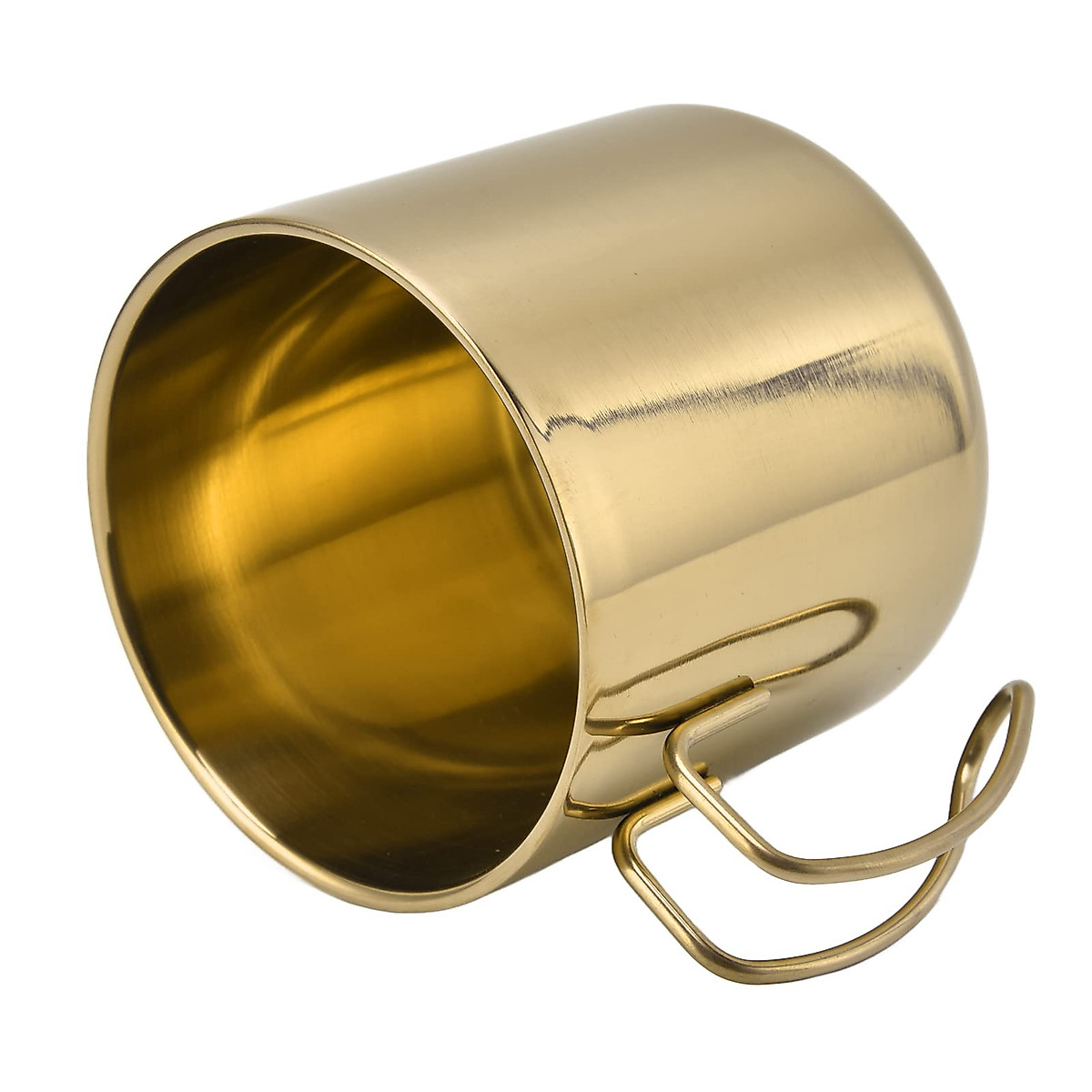 Stainless Steel Coffee Cup with Handle,400ml Camping Cup Stainless Steel Espresso Cup Stainless Steel Tea Cup Camping Mug(Gold)