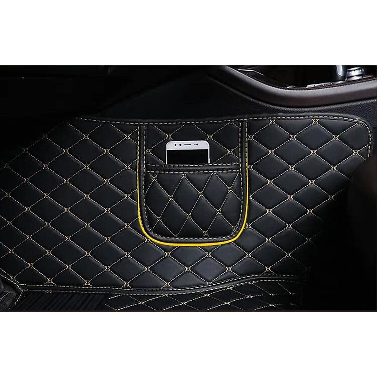 SARAHS Customized Artificial Leather Car Floor Mats - Waterproof, Anti-Slip, Suitable for Cars, SUVs, Trucks - Protect Your Vehicle's Interior from Dirt and Debris (Pink)