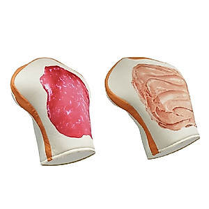 EraSpooky Couple Halloween Costume Bread Slices Peanut Butter and Jelly Adults Cosplay Party Funny Food Mascot (Only a Pair of Hats)