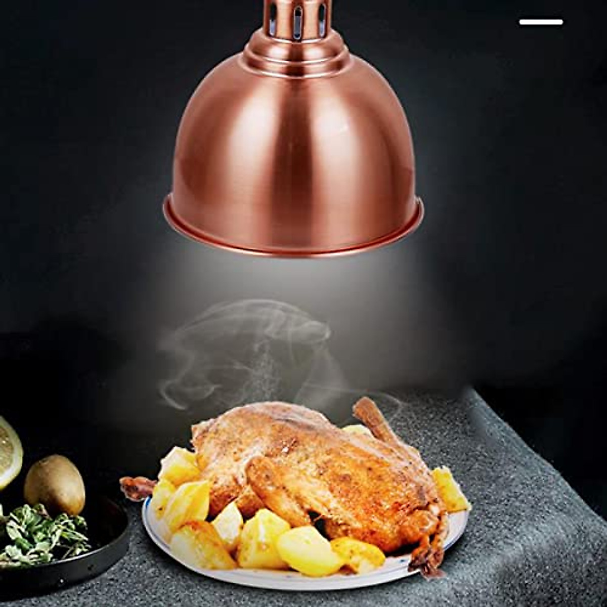 FXJ Food Warmer Lamp, 250W Commercial Food Warmer, Retractable Hanging Food Heat Lamps Heating Lamp, for Food Service Restaurant Catering Supplies (G) (C)