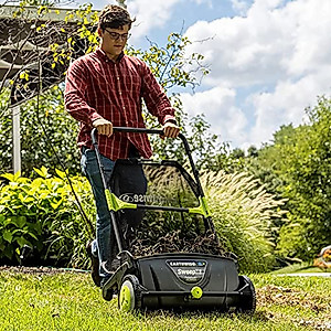 Earthwise LSW70021 21-Inch Leaf & Grass Push Lawn Sweeper, Width, Black