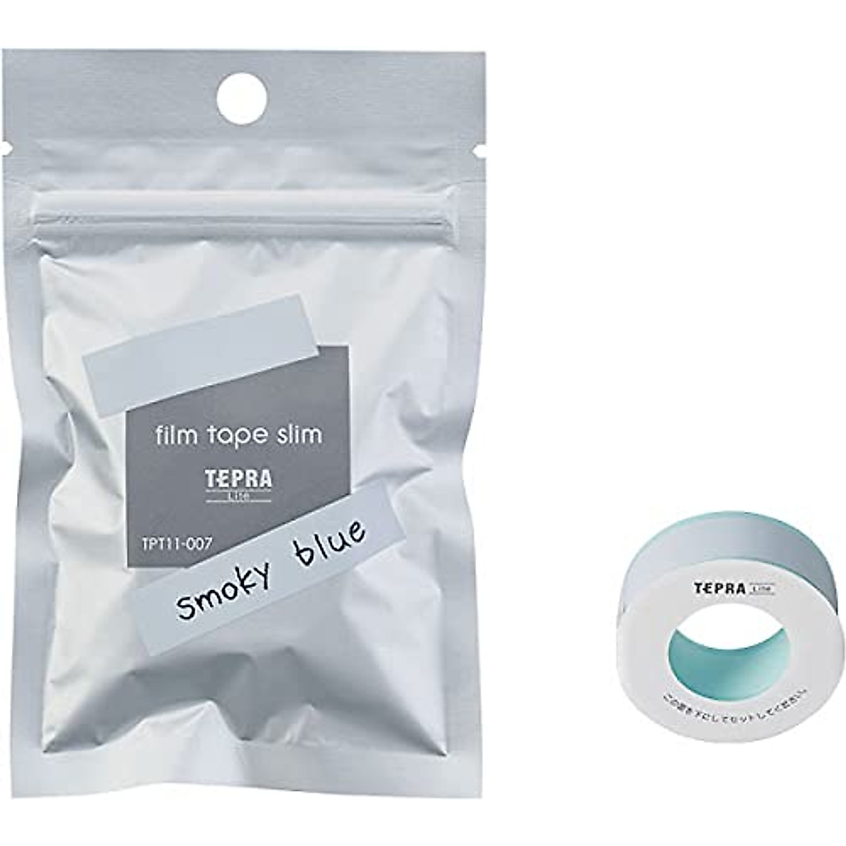 KING JIM TEPRA Lite Film Tape Slim Clear Series, Thermal Synthetic Paper, Width 0.43" Length 13.1 from (Smoky Blue)