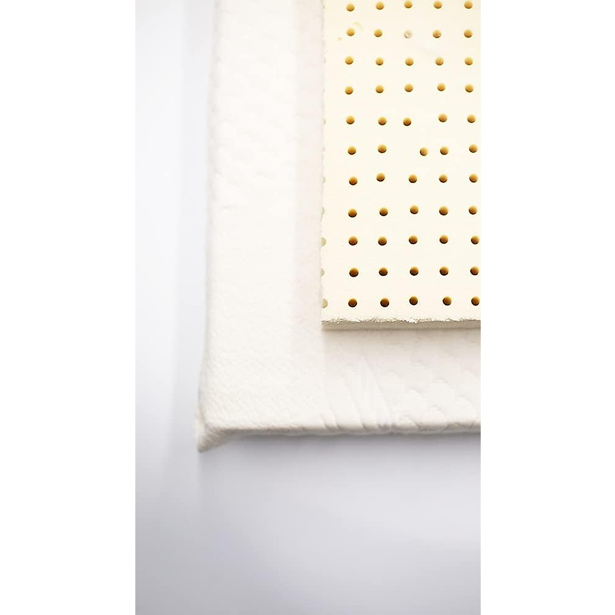 ORGANIC TEXTILES Organic Latex Mattress Topper with Cotton Cover - Made in USA (2 Inches Queen, Soft)