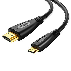 KAUPOONK Mini HDMI to HDMI, High Speed Mini HDMI to HDMI Cable for Camera(5ft)