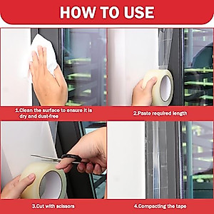 LLPT Transparent Weather Stripping Tape 2” x 108 Ft for Window and Door Ultra High Performance Weather Resistant Tape for Window Draft Insulation No Mess (WWT208)