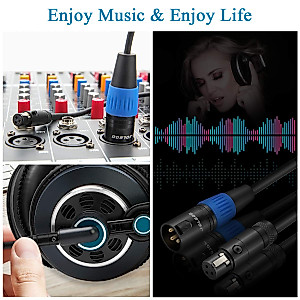 JOLGOO XLR Male to Mini XLR Female Adapter Cable, 3-pin XLR Male to 3-pin Mini XLR Female Adapter Cable, 1 Feet