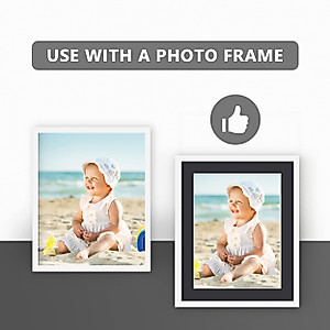 Somime 25 Pack Black Picture Mats - 11x14 Pre-Cut Mats for 8x10 Photos - White Core Bevel Cut Frame Matte, Acid Free, Ideal for Frames, Artwork and Prints