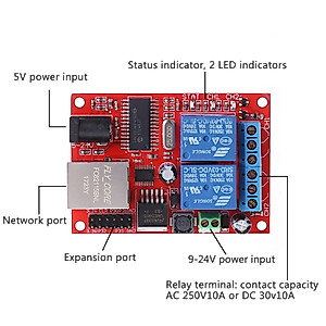 Davitu Motor Controller - LAN Ethernet 2 Way Relay Board Delay Switch TCP/UDP Controller Module WEB Server
