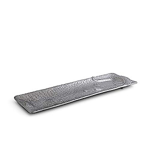 Arthur Court Designs Aluminum Alligator Oblong Tray Food Serving Tray Florida Gator Theme Metal Artisan Quality Hand Polished Tarnish-Free 19 inch x 6 inch
