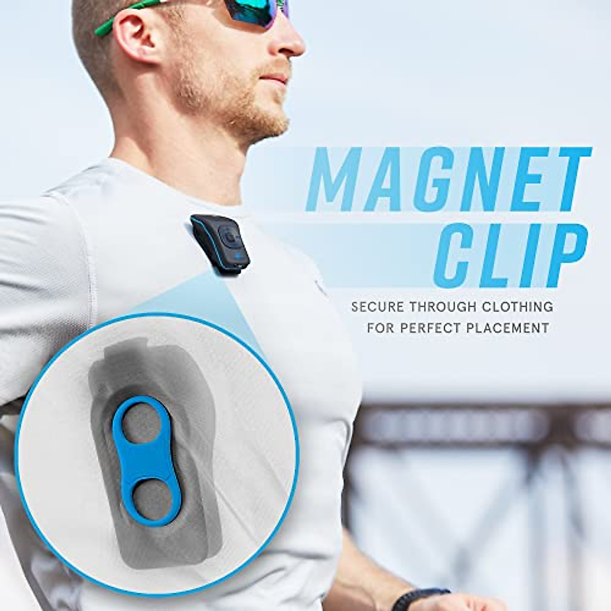 noxgear 39g Wearable Waterproof Bluetooth Speaker - Magnetic Clip-On Wireless Portable Bluetooth Speakers - Up to 12 Hours Battery Life - Clip Speaker with Microphone - Large Tactile Control Buttons