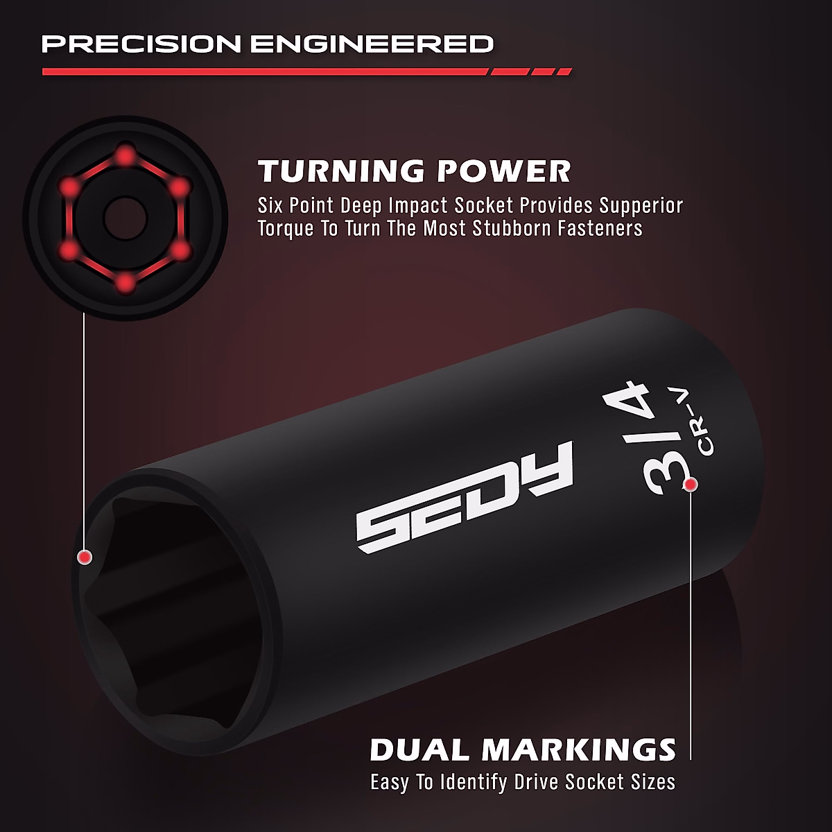 49-Piece SAE and Metric Impact Socket Set with Extension Bars - For High Durability Impact Wrench