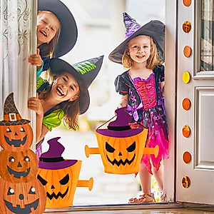 FUSHENMU Halloween Trick or Treat Bags Bat Candy Bucket Reusable Canvas Bag for Halloween Bucket Large, White