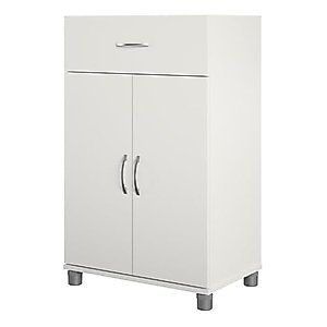 Pemberly Row Transitional 24" 1 Drawer/2 Door Base Storage Cabinet in White