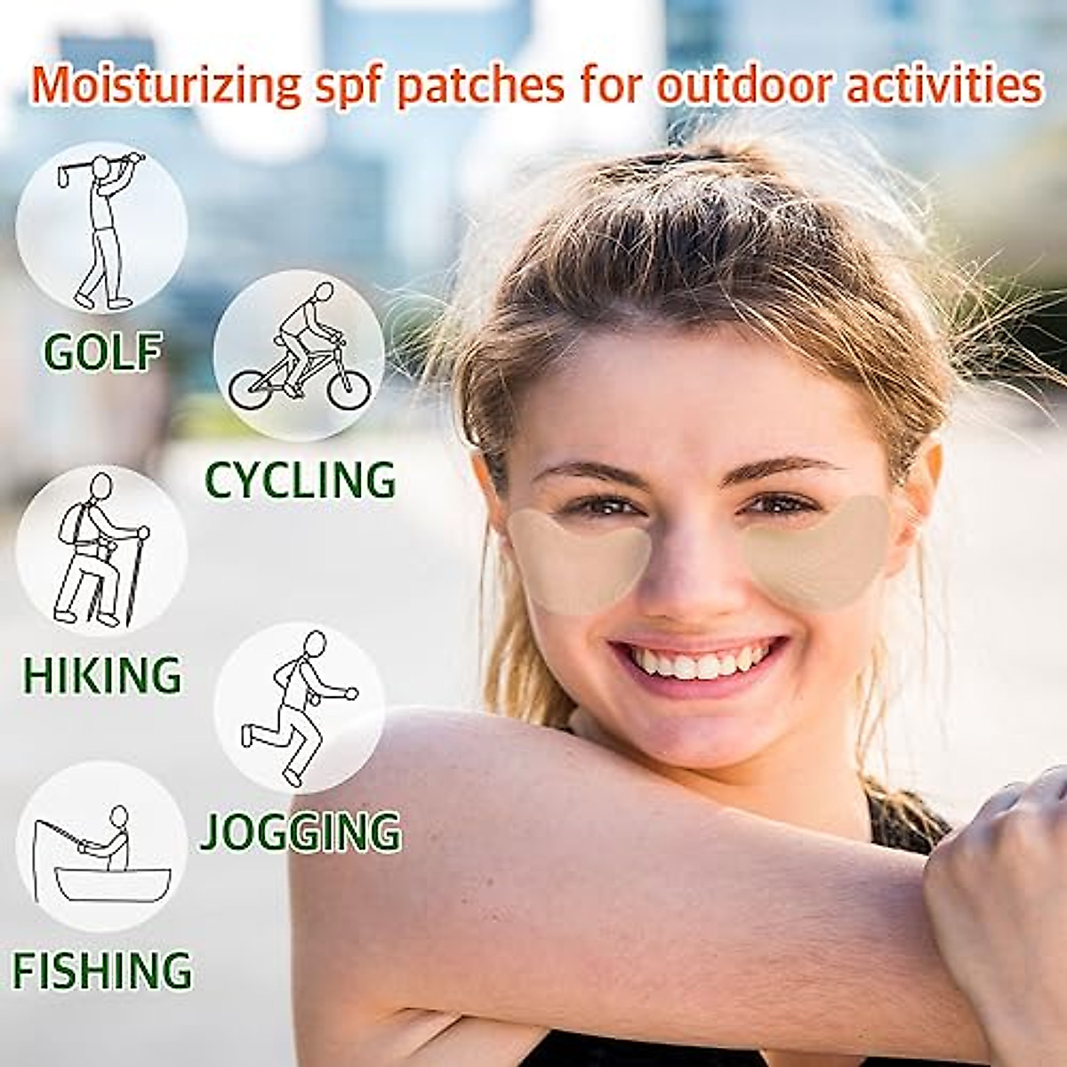 BLOCK&CARE Golf Patches for Sun Protection UV Protection Facial Patches for Outdoor Activities 5Pairs of Sunblock Gel Patches with Skincare Ingredients. (1 PACK, Petit Golf Patch (Medium))