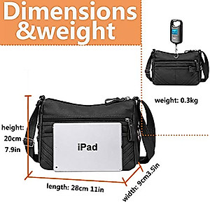 VOLGANIK ROCK Women Crossbody Bag Pocketbooks Soft PU Leather Handbags Multi Pocket Lightweight Shoulder Purse Medium