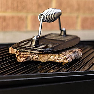BBQ Dragon Cast Iron Barbecue Press, BBQ Grill Press, Grill Accessories, Griddle Weight, Meat Press, Best for Removing Unwanted Fat, Paninis & Sandwiches, Hamburgers and Steaks