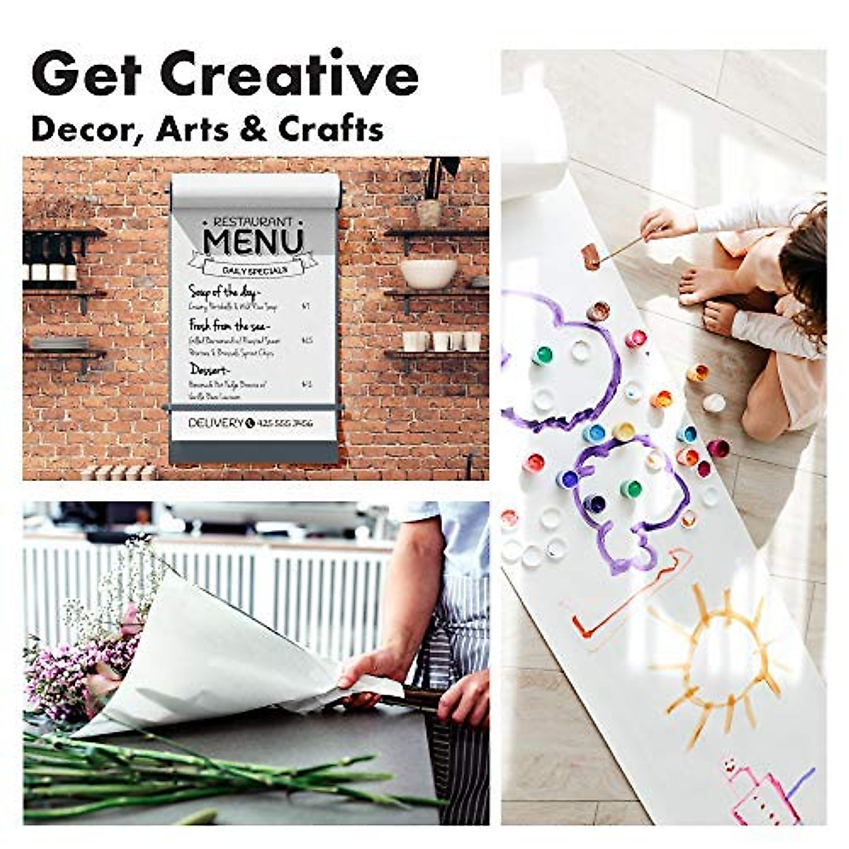 Durable Art Easel Paper Roll for Crafts, Drawing & Painting | Ideal for Kids Projects | 17.75 inches x 100 feet | by Paper Pros