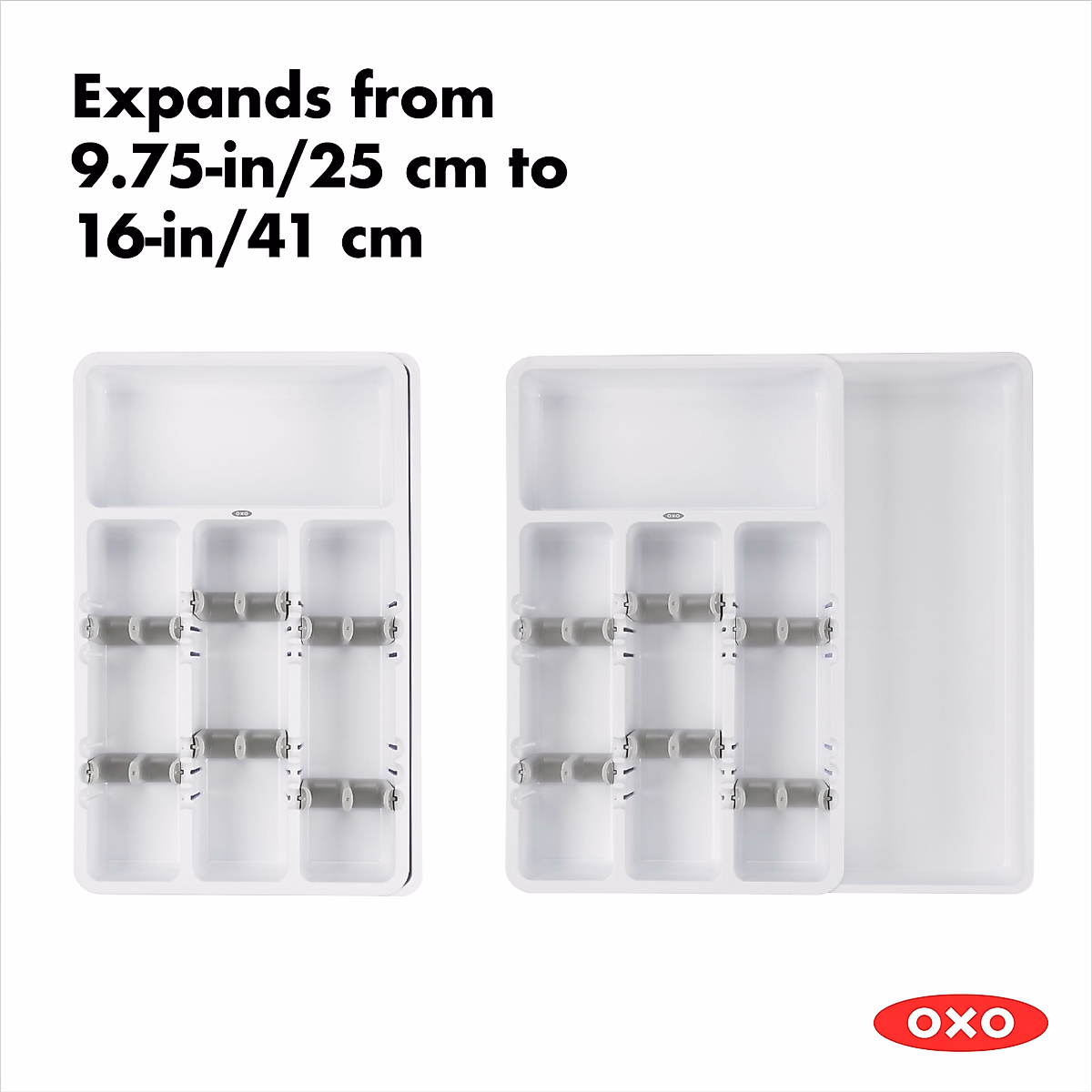 OXO Good Grips Expandable Utensil Organizer, 9.75 inches, White
