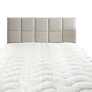 Royal Hotel Bedding Hypoallergenic Cool Bamboo Jacquard Fitted Mattress Topper Queen Size Extra Plush and Soft Mattress Pad