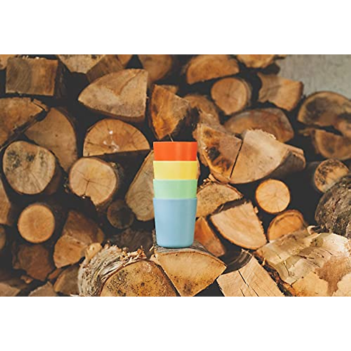 Pomelo Bamboo Cups for Kids, Eco Friendly Cups, BPA Free Cups | Kids Drinking Cups, Good Sippy Cup for Kids | Drinking Cups for Kids, Cup Set, Toddler Open Cup, Kids Snack Cup (4 Pack / 6 oz)