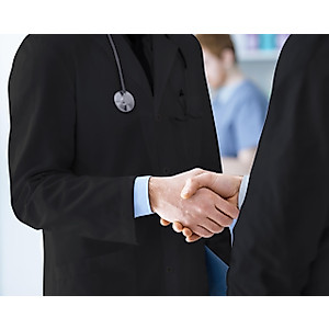 NY Threads Professional Lab Coat for Men Poly Cotton Long Sleeve Medical Coat, X-Small, Black