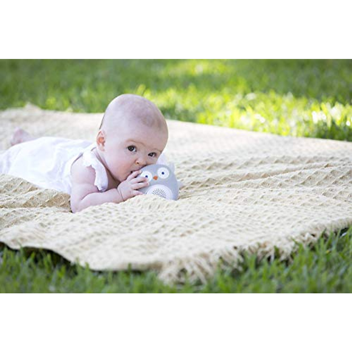 WavHello Portable Baby Sleep Soother - Rechargeable Bluetooth Noise Machine Travel Sound Speaker Great for Cribs, Strollers, Car Seat and More - Ollie The Owl Soundbub, Grey