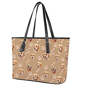golden retriever Women Bag Handbag Top Zip Tote Purses And Handbags For Women multicolor Medium